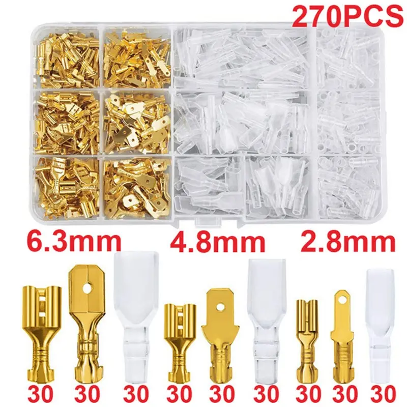 6.3mm Crimp Terminal Cable Female Spade Connector | Electrical Wire ...