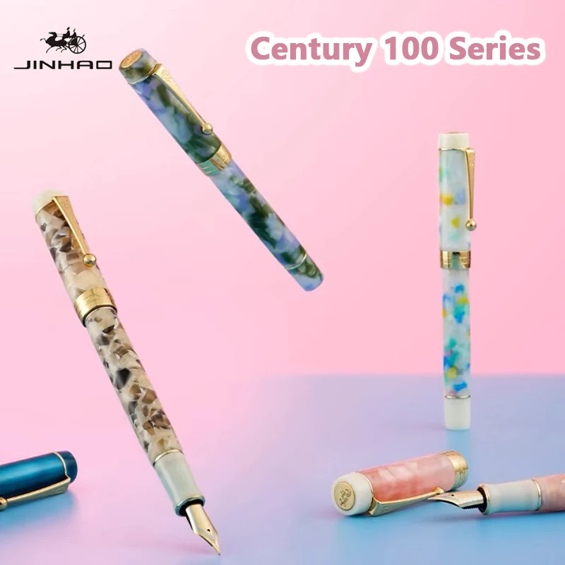 Jinhao 100 Centennial Resin Fountain Pen Luxury Pen Golden Clip EF/F M ...