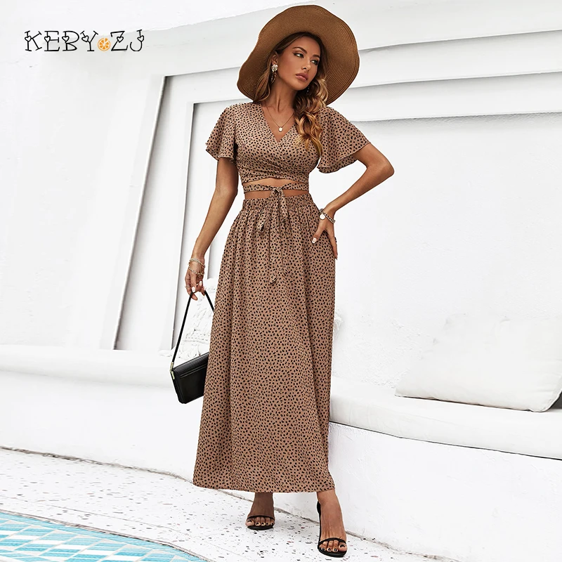 KEBY-ZJ-Summer-Chiffon-Set-Woman-Two-Piece-Skirt-Set-Women-Leopard ...
