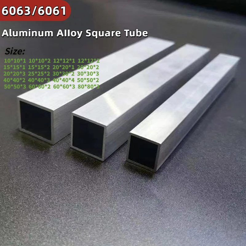 1PCS 6063/6061 Aluminum AIIoy Square Tube Rectangular Square Tube ...
