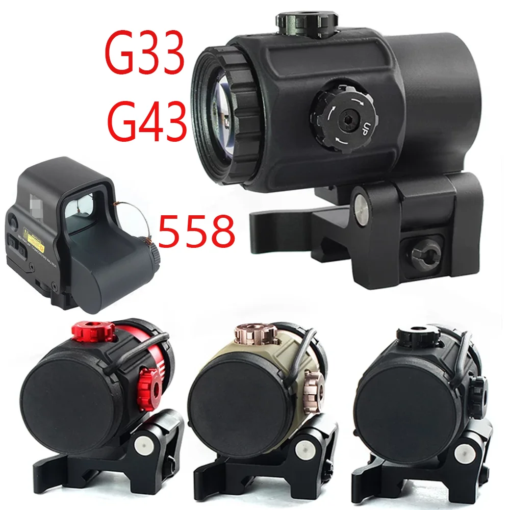 558 G43 G33 Red Dot Sight Hunting Set Scope Airsoft 3X Magnifier With ...