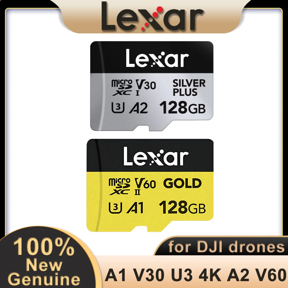 Lexar SILVER PLUS microSDXC UHS-I Gold Micro SD Card UHS-II V30 V60 U3 ...
