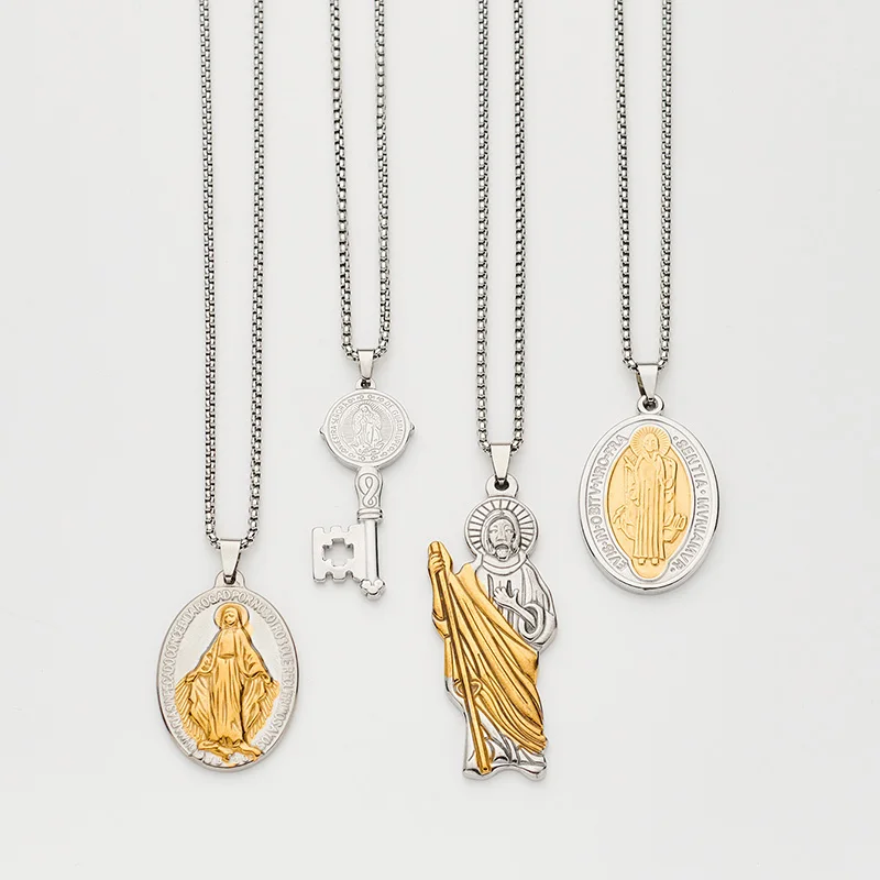 Saint-Benedict-St-Jude-Virgin-Miraculous-Medal-Pendant-Necklace ...