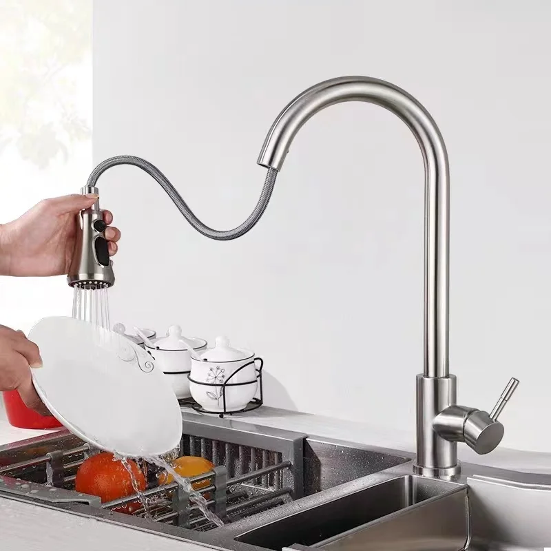 Waterfall-Kitchen-Sink-Faucet-with-4-Modes-Pull-Out-Spout-Stainless ...