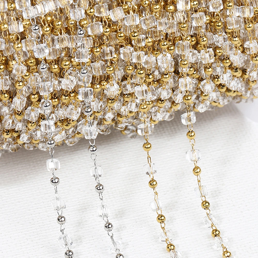 1Meter-Stainless-Steel-Chain-Transparent-Clear-Cube-Square-Crystal ...