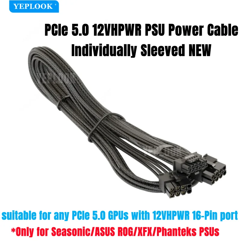 PCIe 5.0 12VHPWR to Dual 8Pin 600W PSU Power Cable for Seasonic KM3 ...