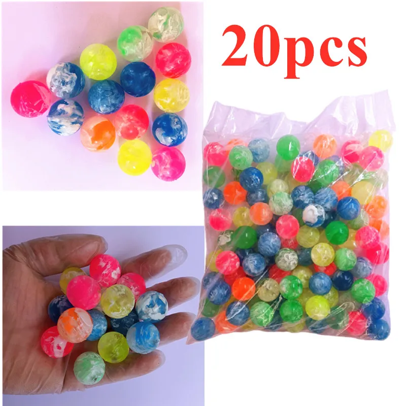 20pcs 22mm Bouncy Ball Marbles Rubber Jumping Balls Outdoor Games Anti ...
