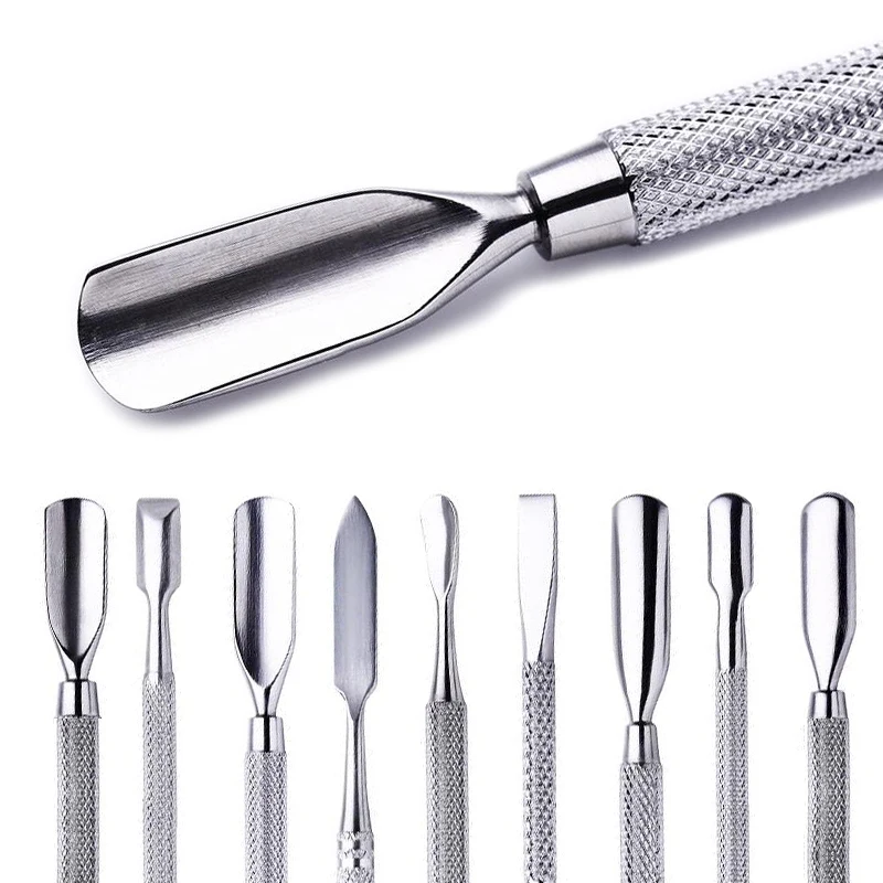 1pcs Double-ended Stainless Steel Cuticle Pusher Dead Skin Push Remover ...