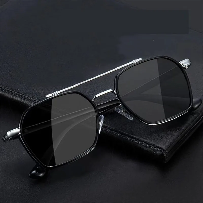 New-Men-s-Large-Frame-Polygon-Sunglasses-Men-Metal-Frame-Fashion-Sun ...