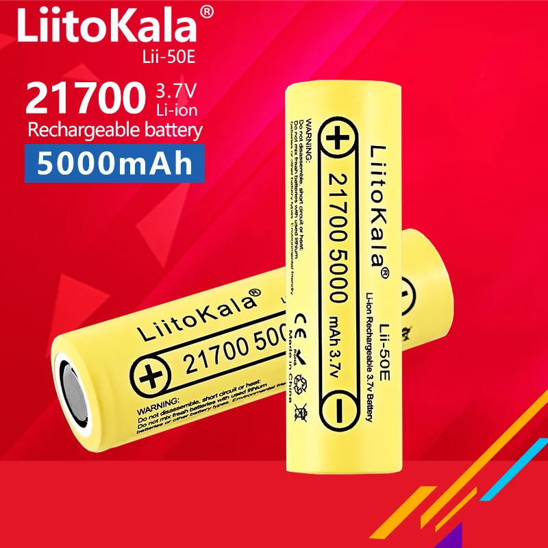 1-20pcs LiitoKala Lii-50E 21700 5000mah Rechargeable Battery 3.7V 5C ...
