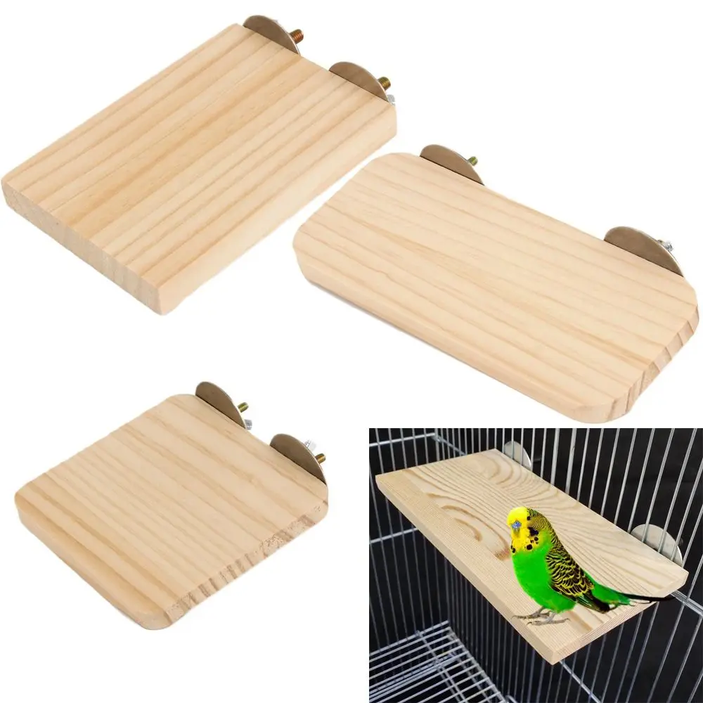 Durable-Bird-Cage-Toys-Perched-Springboard-Square-Pedal-Hamster-Stand ...