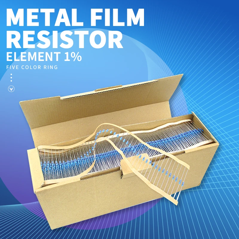 100pcs 1/4w Resistance 1% 1kohm~2m Metal Film Resistor Assorted Kit Set ...