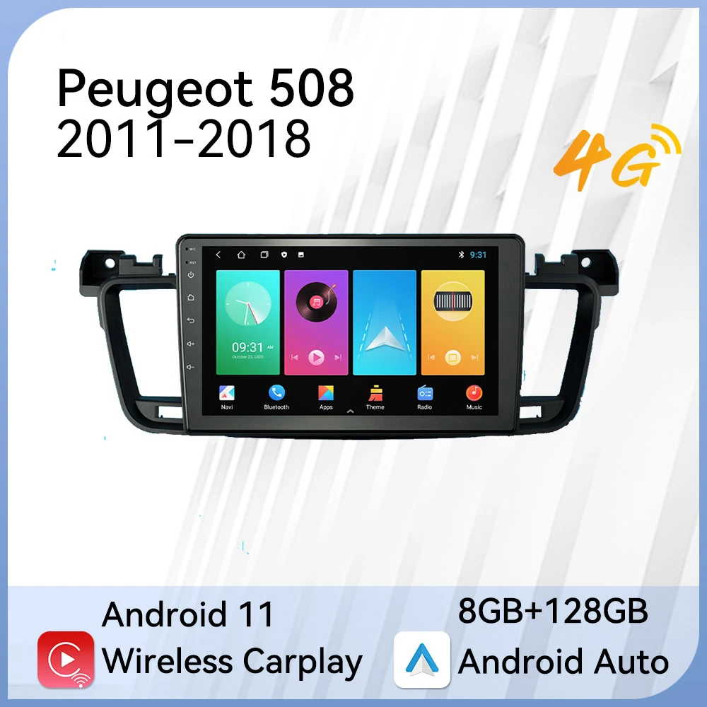 Car Radio 2 Din Android for Peugeot 508 2011 2018 Car Multimedia Player ...