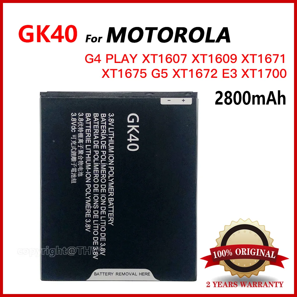 100-Genuine-GK40-2800mah-Battery-G4-Play-For-Motorola-Moto-G4-Play-E4 ...