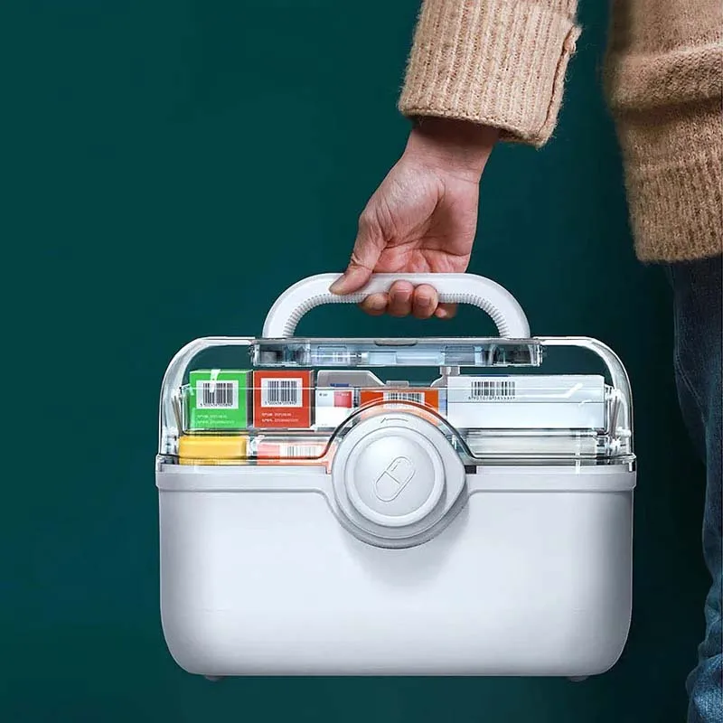 Drug-Storage-Box-arge-Capacity-Multi-layer-Portable-First-Aid-Kit ...