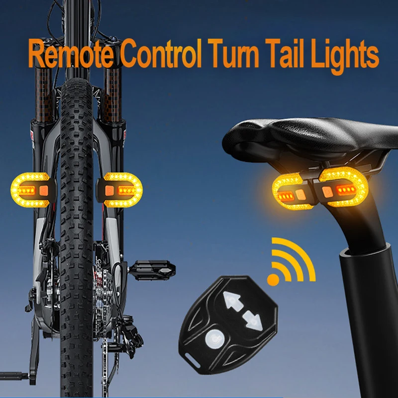 Bike Rear Lamp Smart Bike Wireless Remote Turn Signal Lights Bicycle ...