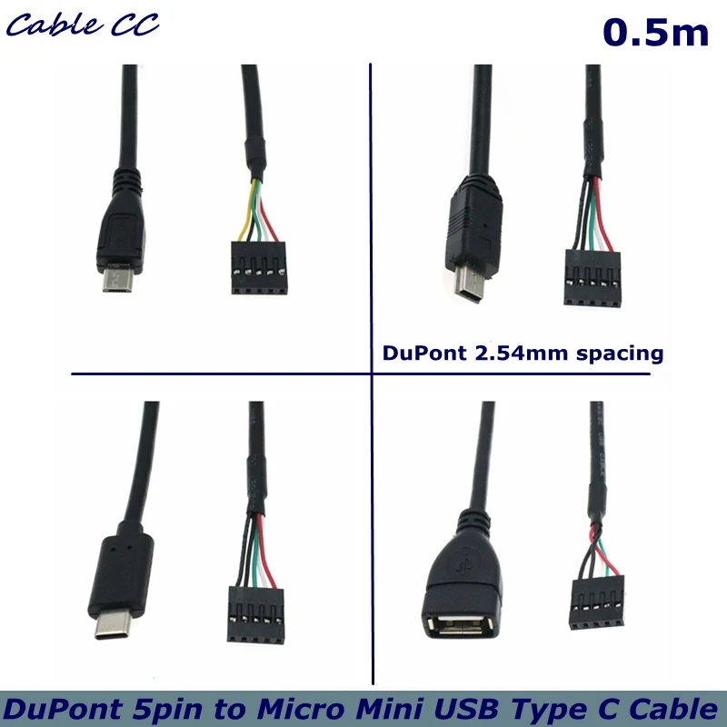 Cable-de-placa-base-PCB-conector-USB-2-0-Micro-5-pines-Mini-tipo-c ...