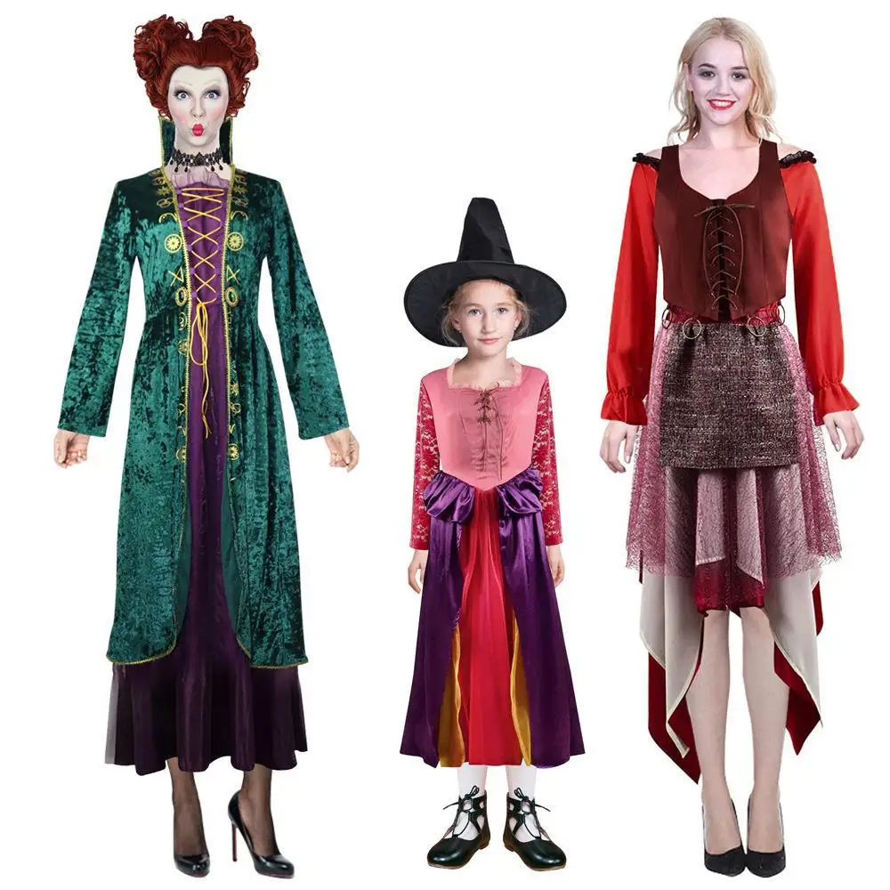 Mum-and-Me-Dress-Family-Matching-Princess-Cosply-Halloween-Witches-Girl ...