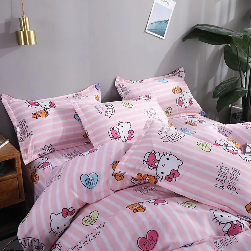 Sanrio Juego de cama de dibujos animados de Hello Kitty, ropa de cama ...