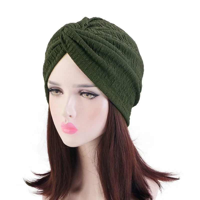 Trendy Women elastic Twist turban caps Muslim Inner hijab scarf ...