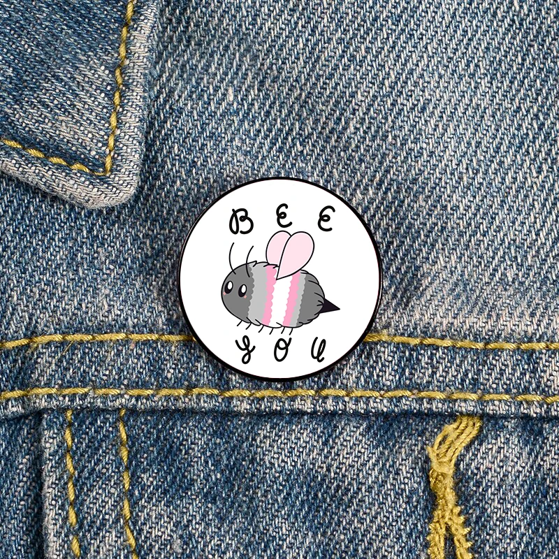 Demigirl-pride-Bee-You-Pin-Custom-Brooches-Shirt-Lapel-teacher-tote-Bag ...