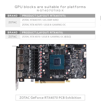 Bykski 수냉 N-ST4070TIXG-X GPU 블록, ZOTAC RTX 4070Ti 트리니티 190mm PCB 4070 ...