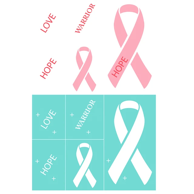 Breast Cancer Ribbon Stencil Template