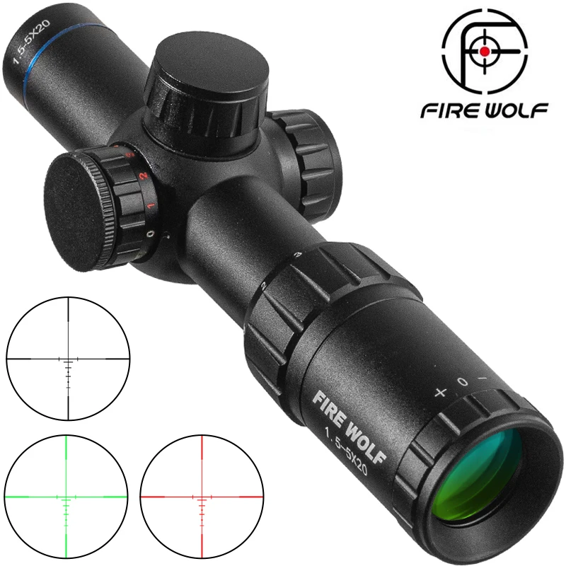 FIRE-WOLF-1-5-5X20-Tactical-HD-Riflescopes-Dot-Reticle-Sight-Sniper ...
