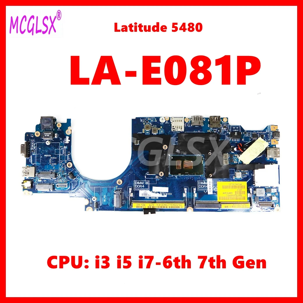LA-E081P Notebook Mainboard For Dell Latitude 5480 E5480 Laptop ...