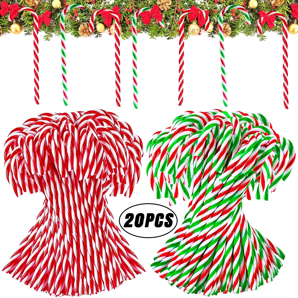 20-10Pcs-Christmas-Acrylic-Candy-Canes-Xmas-Tree-Hanging-Ornaments-Twisted-Crutch-For-New-Year ...