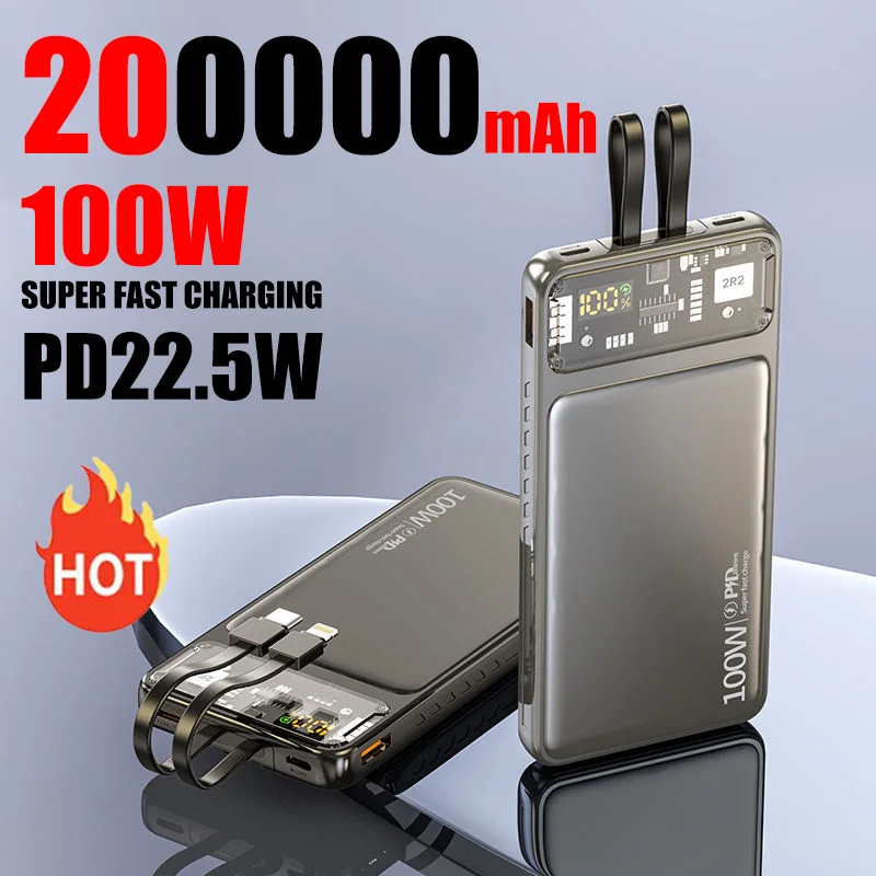 200000mA-Power-Bank-100W-Super-Fast-Charging-High-Capacity-Digital ...