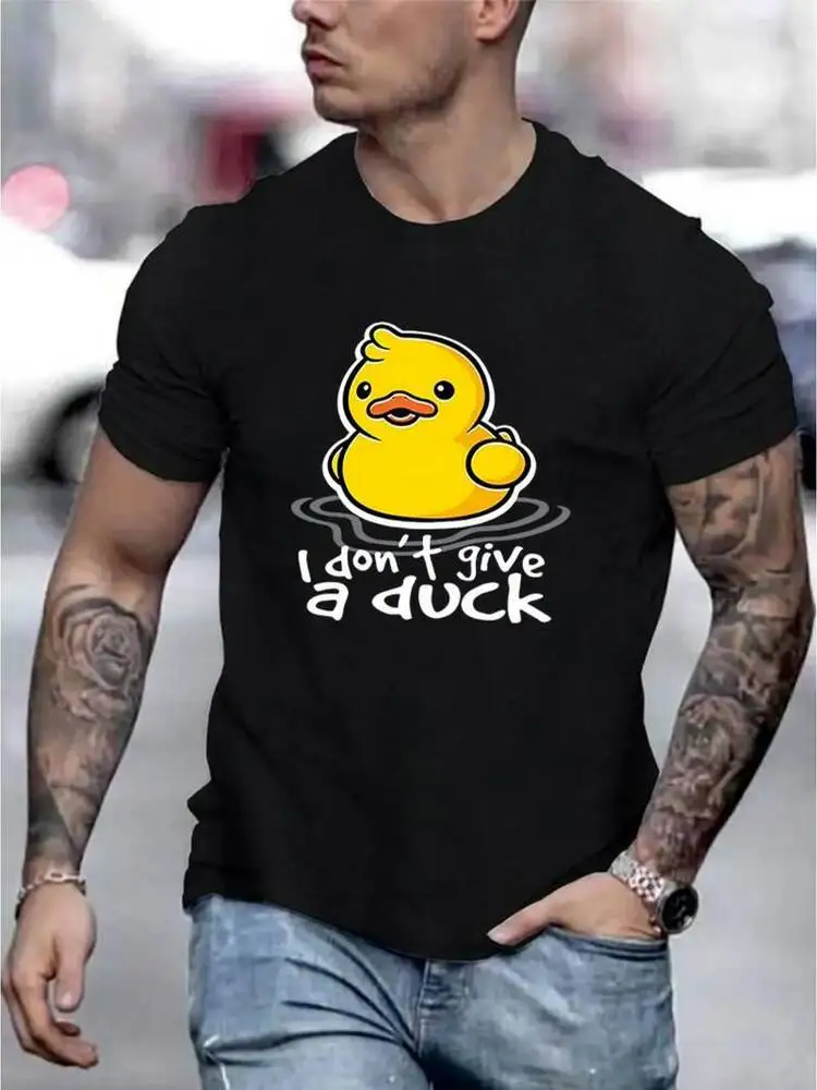 I-Dont-Give-A-Duck-Printed-Mens-T-shirt-Short-Sleeve-Funny-Text-Graphic ...