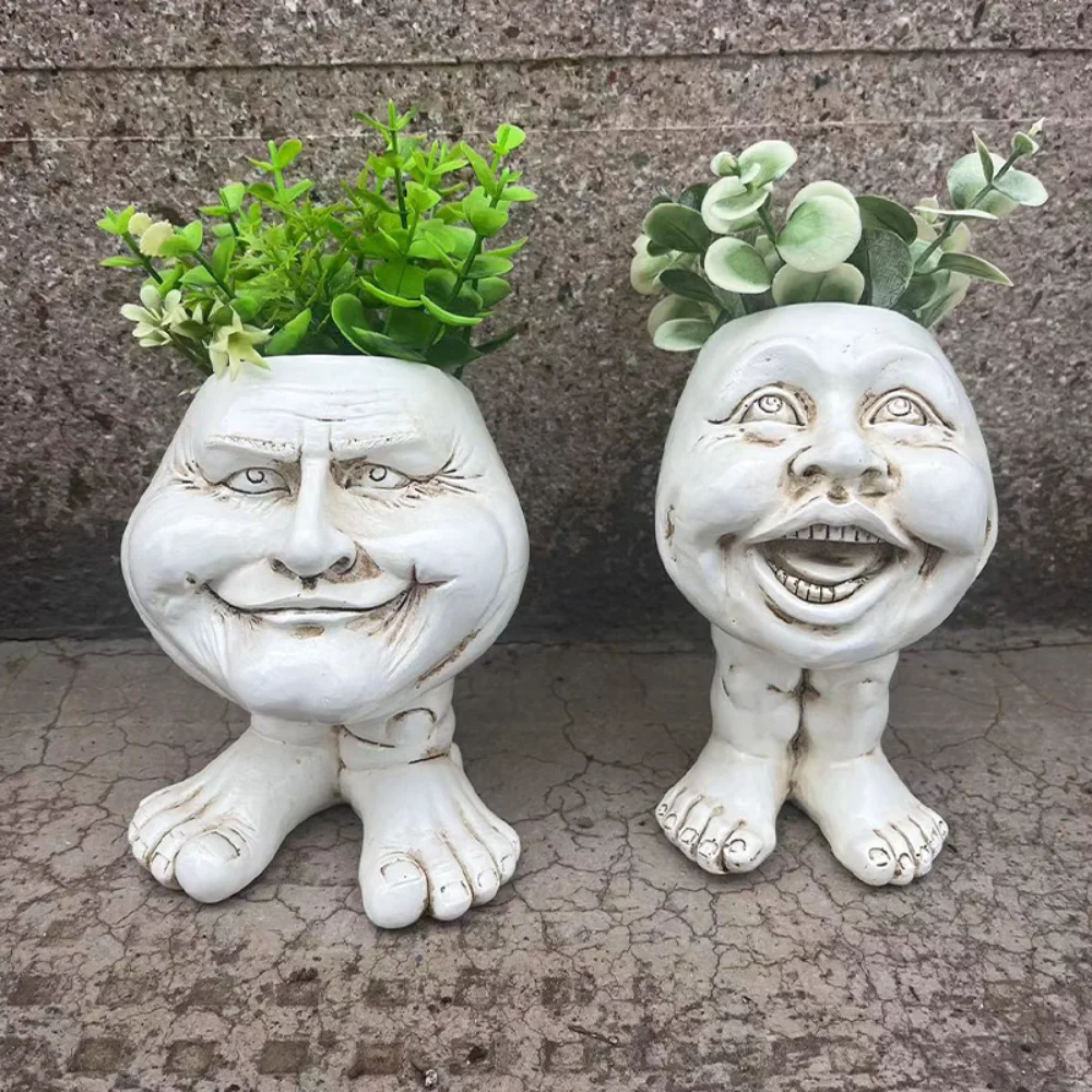 Face-Statue-Planter-Funny-Muggle-Face-Sculpture-Quirky-Expression ...