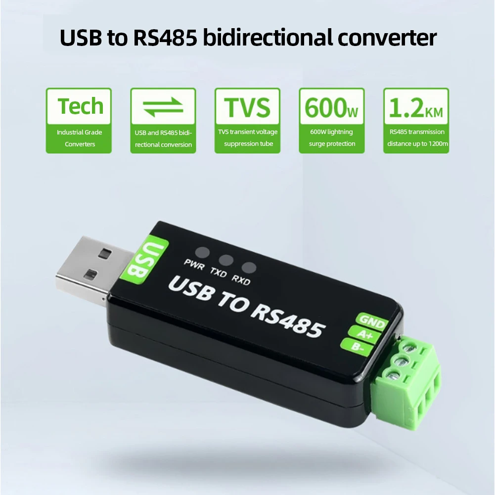 USB To RS485 Bidirectional Serial Converter A+ B- GND Pins ...