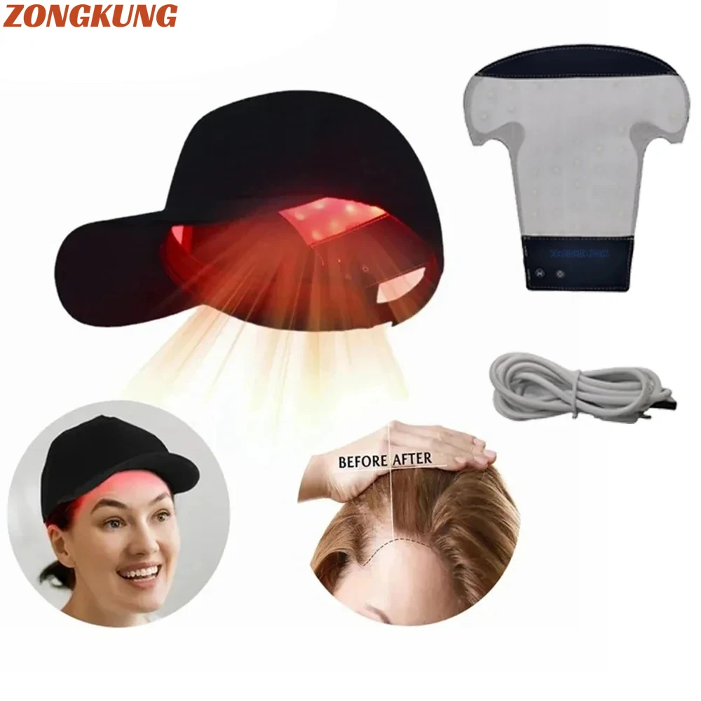 Hair-Regrowth-LED-Red-Light-Therapy-Cap-Hat-Red-Infrared-Light-Therapy ...