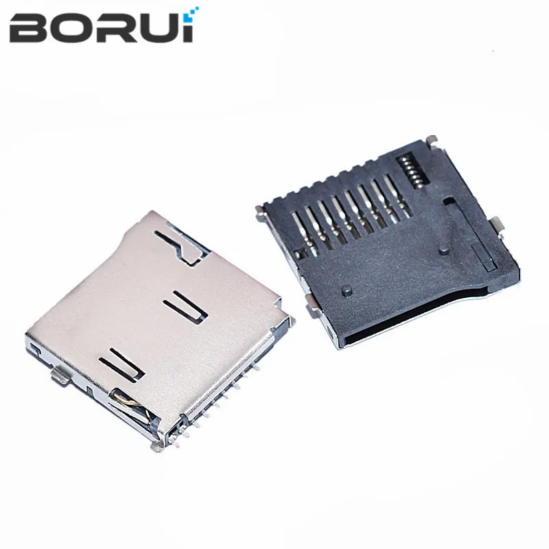 10pcs Push-push Type Tf Micro Sd Card Socket Adapter Automatic Pcb ...