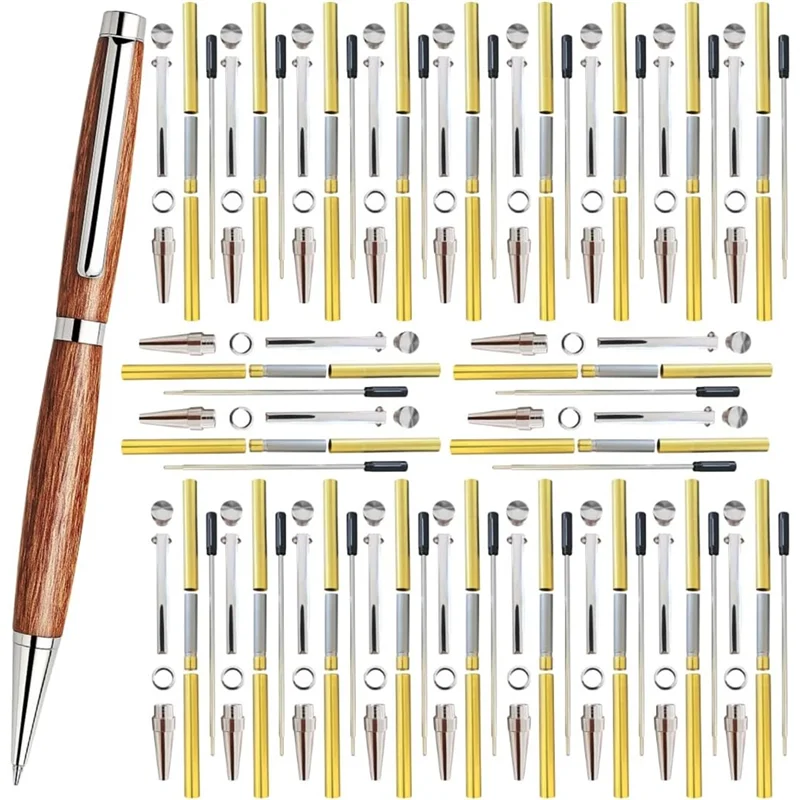 Slimline Pen Kit 7Mm Wood Turning Twist Pen Kits With Refills, Brass ...