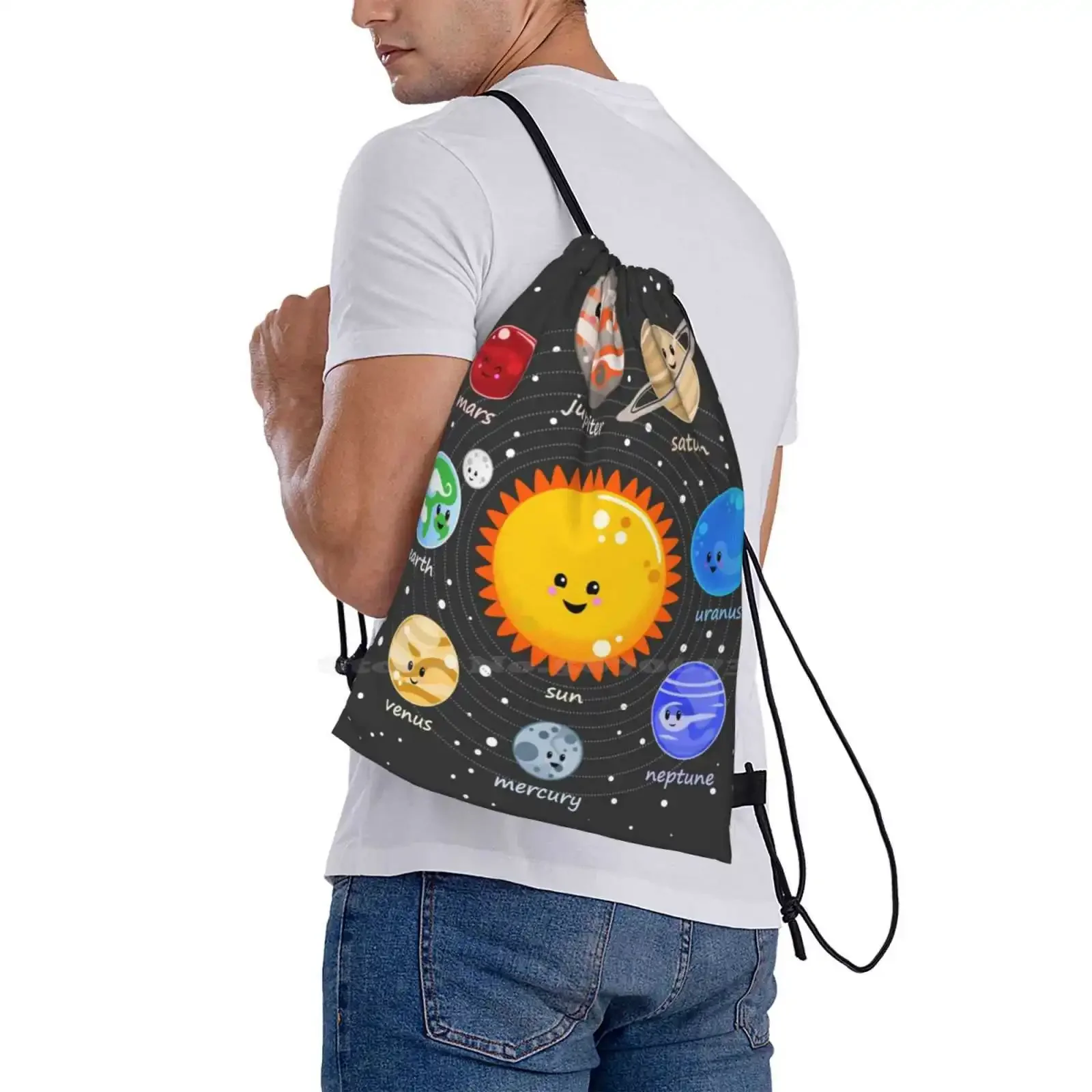 Солнечная система Happy Kawaii Style Pattern Design Сумка Студенческий ...