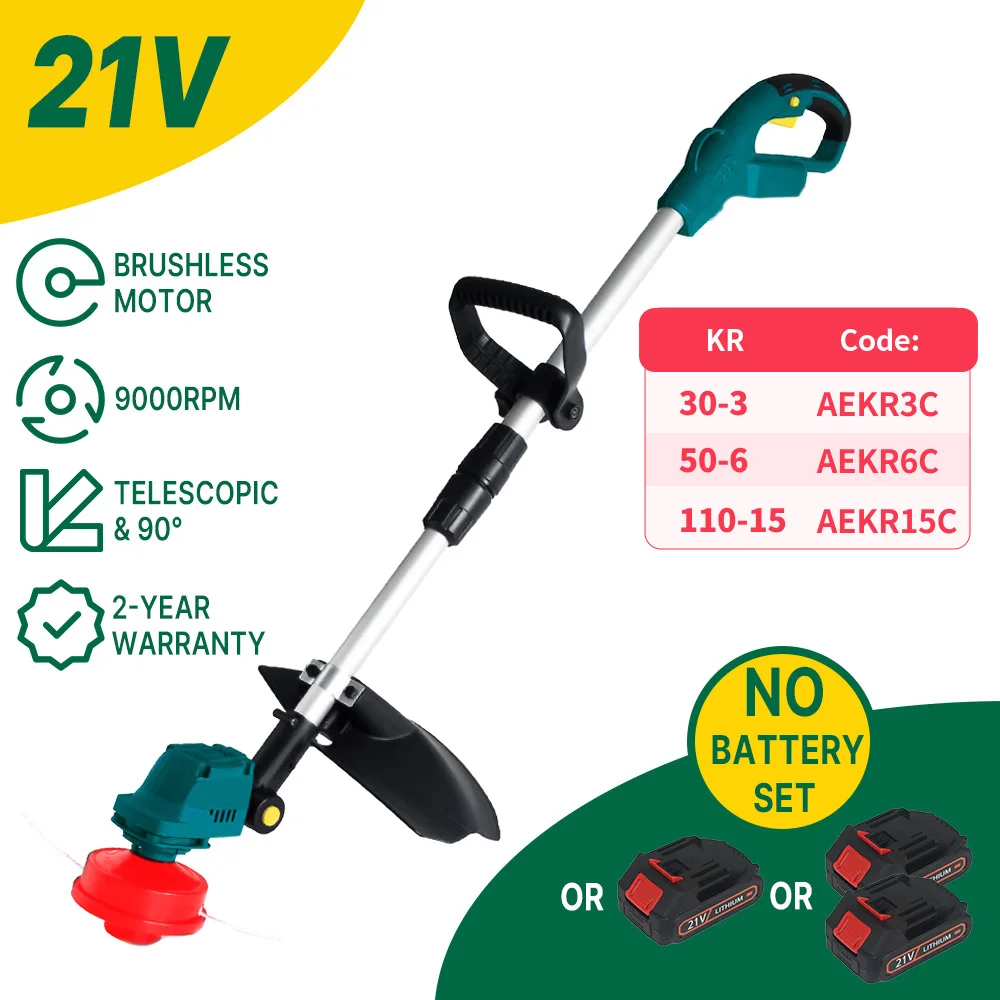 SCIMAKER 브러시리스 전기 잔디 예초기, 무선 잔디 트리머, 길이 조절 커터, 정원 도구, 마키타 18V 사용 가능, 28000RPM