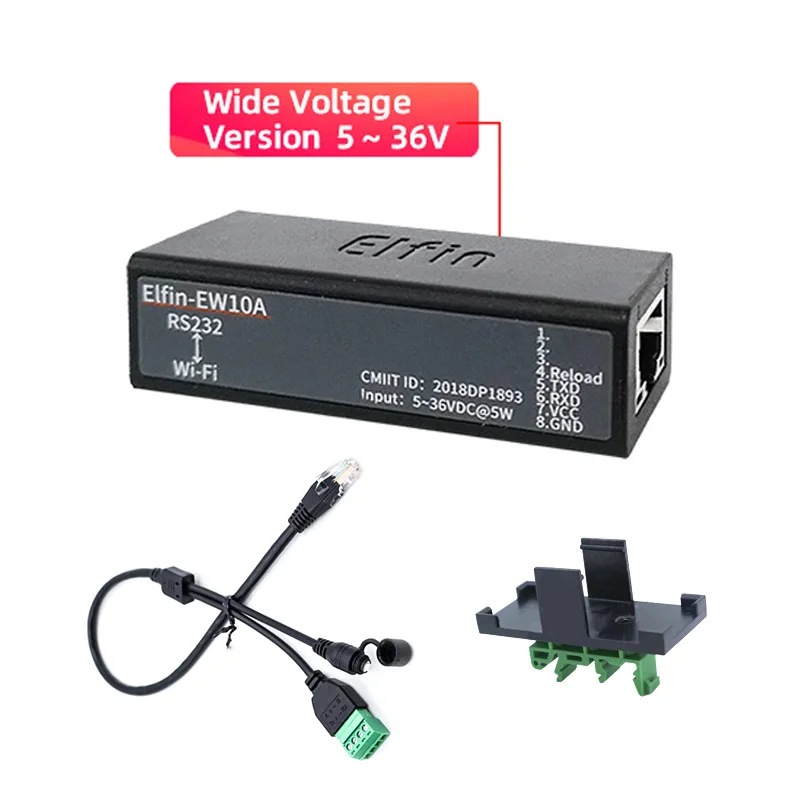 Porta Serial RS232 para WiFi Device Server Converter, Elfin EW10, EW10A ...