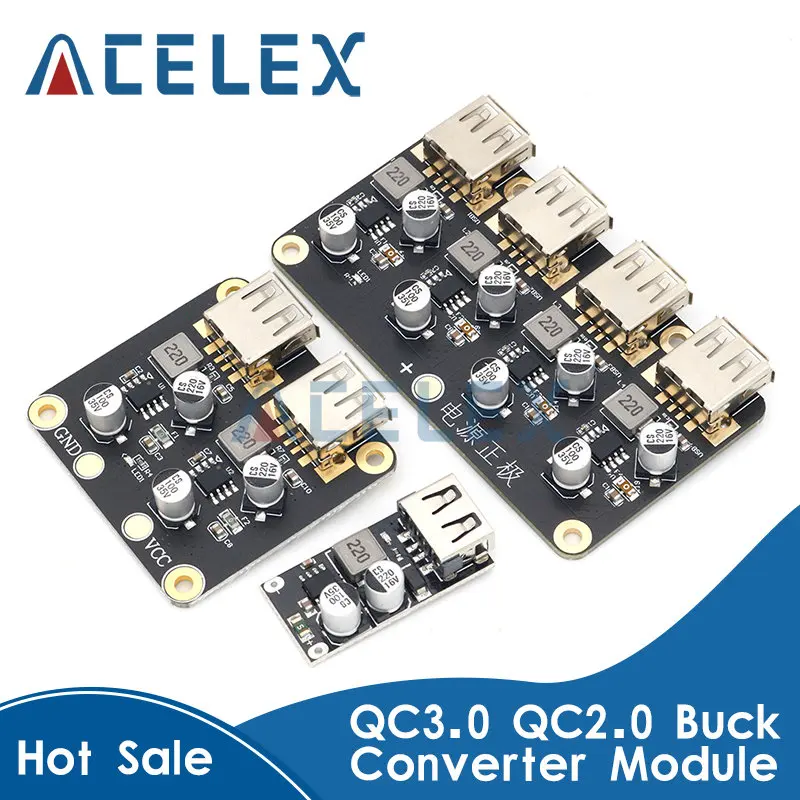 USB QC3.0 QC2.0 DC DC Buck Converter Charging Step Down Module 6 32V 9V ...