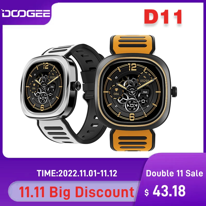 DOOGEE D11 Smartwatch IP68บลูทูธกันน้ำแบบเรียลไทม์ Heart Rate 70โหมด ...