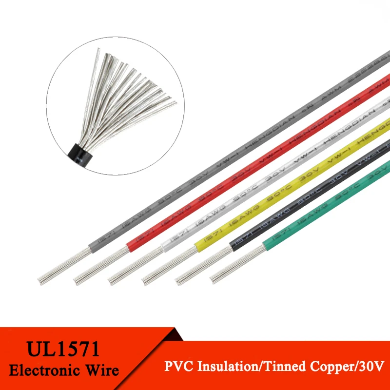 UL1571-Electronic-Wire-32-30-28-26-AWG-Flexible-Cable-PVC-Insulated-Tin-plated-Copper ...