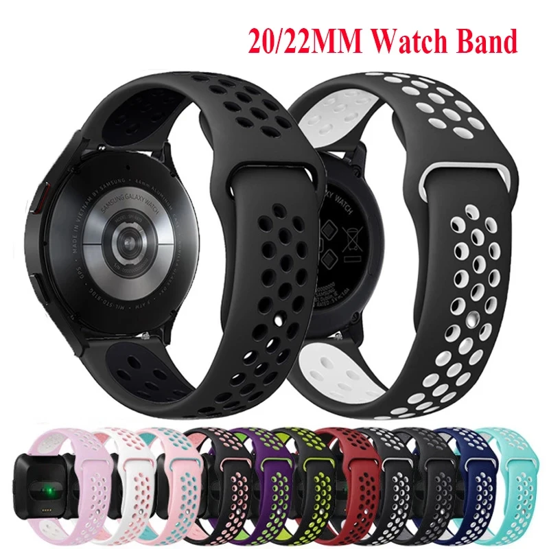 20mm-22mm-Silicone-Band-For-Samsung-Galaxy-Watch-4-Strap-Correa-Amazfit ...