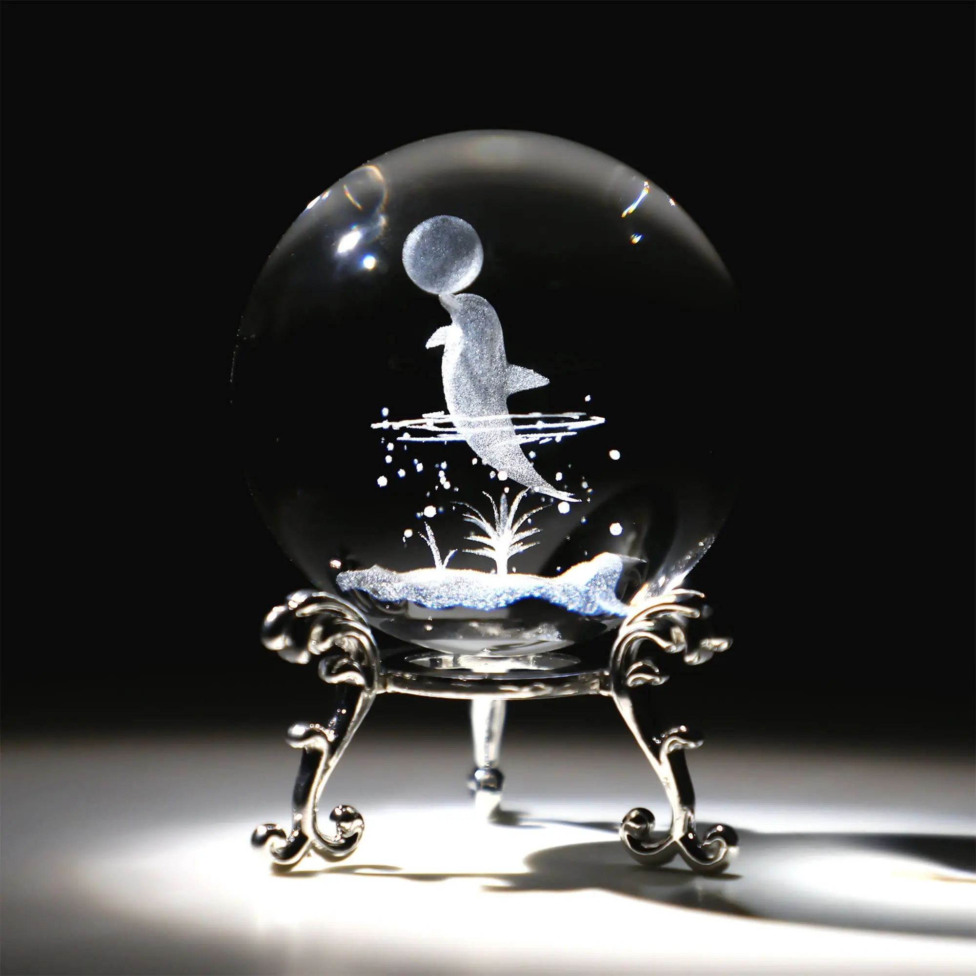 3D-Engraved-Crystal-Ball-With-Stand-Turtle-Whale-Ocean-Animal-Dolphin ...