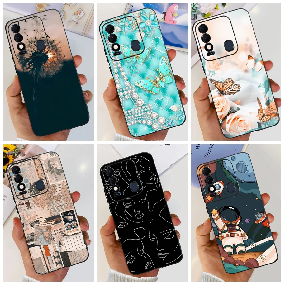 For Tecno Spark 8C Case Popular Butterfly Painted Fundas For Tecno ...
