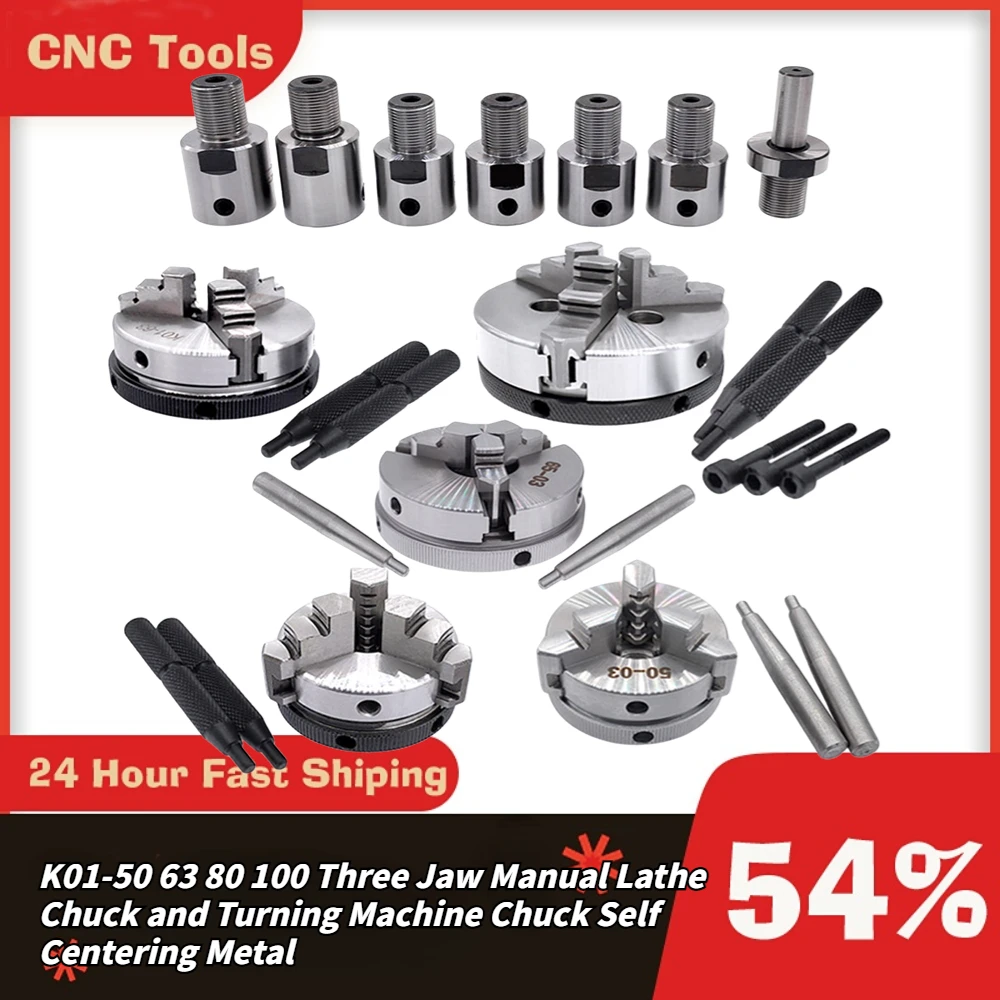 K01-50 Lathe Chuck Three Jaw M14*1 Connecting Rod for K01-50/63/80/100 ...