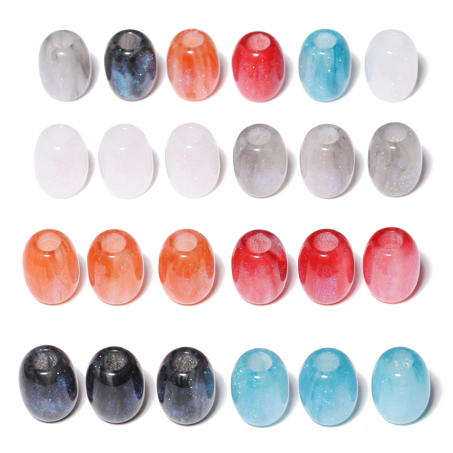 Gradient Shines Bright Big Hole Resin Beads 16x12mm Multicolor ...