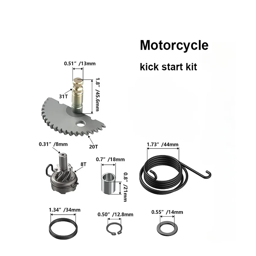 Motorcycle Scooter Kick Starter Engine Starting Shaft Kit for GY6 50cc ...