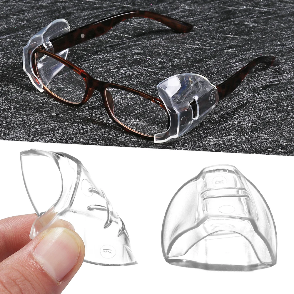 2Pcs Clear Safety Eye Glasses Side Shields For Glasses Slip-On Safety ...